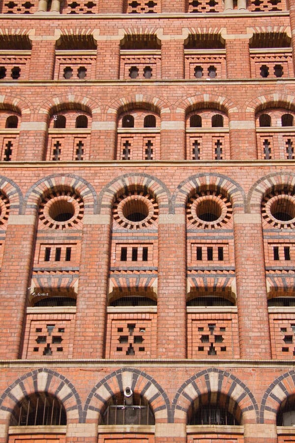 Row of Brick Condos with Bay Windows Stock Image - Image of condo ...