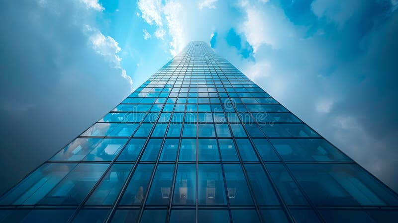 Towering Building with Clouds Stock Image - Image of massive ...
