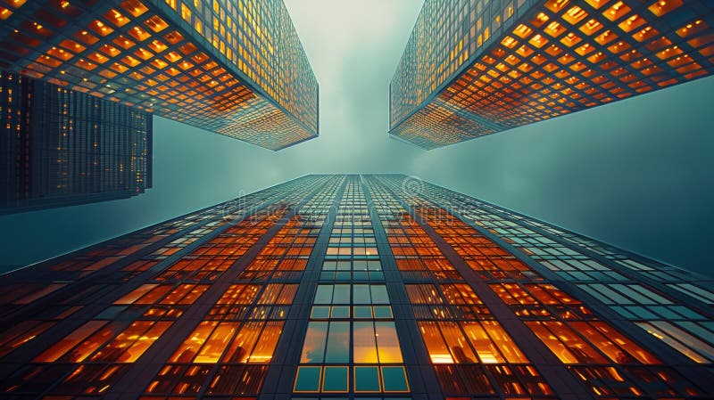 Towering Building with Numerous Windows Stock Photo - Image of modern ...