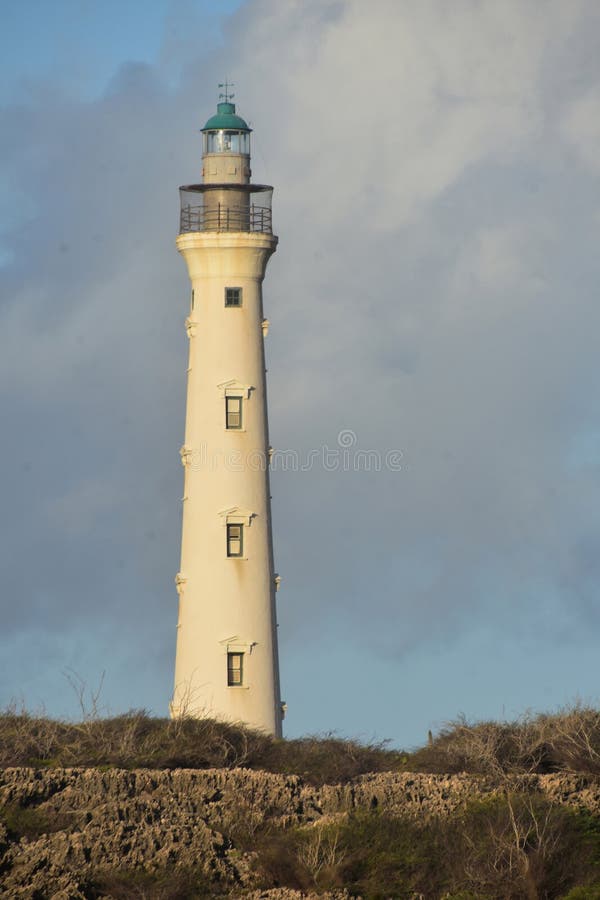 Towering California Lighthouse on the Northern Tip Stock Photo - Image ...