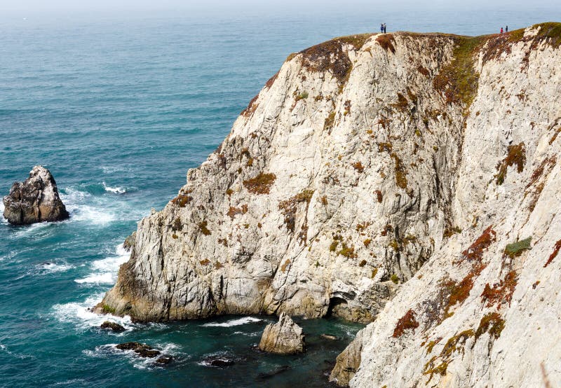 Towering Cliffs Along Northern California Coast End at Ocean Stock ...