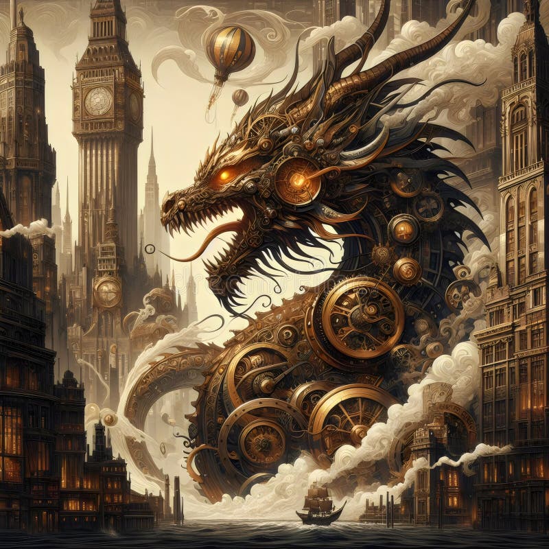 Clockwork Dragon Stock Illustrations – 20 Clockwork Dragon Stock ...
