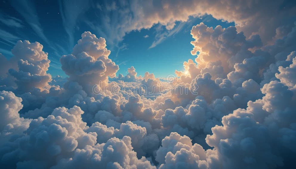 Towering Clouds Fill the Scene, Forming a Dramatic and Dynamic Skyscape ...