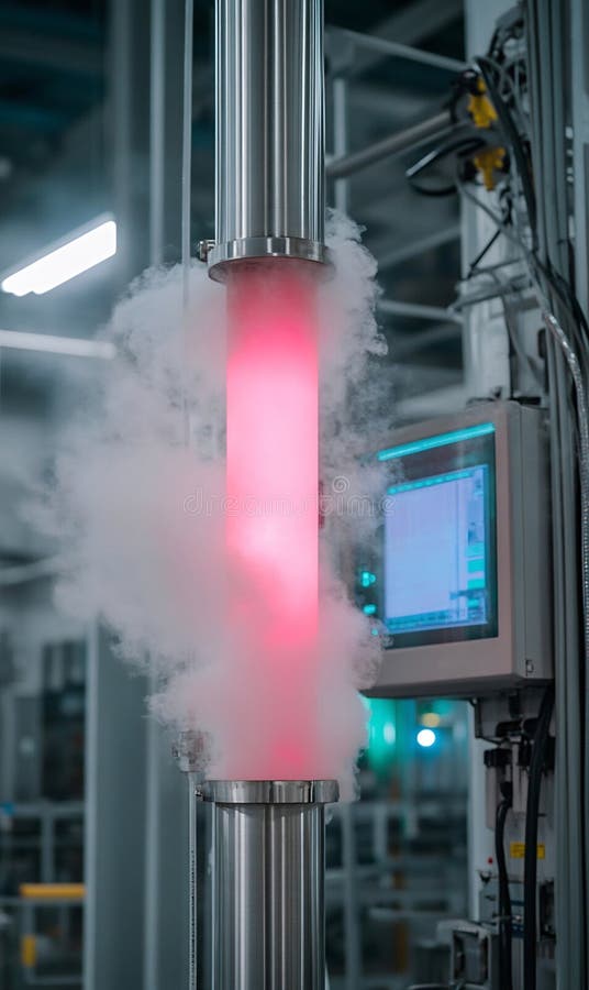Towering Cryogenic Cooler in a Futuristic Laboratory Stock Photo ...