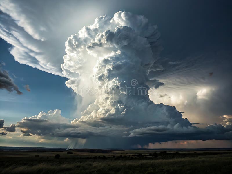 Towering Cumulonimbus Cloud before a Thunderstorm Stock Illustration ...