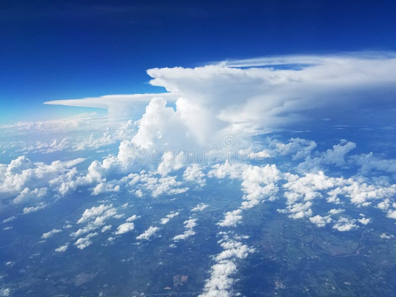 Towering Cumulus Cloud with Anvil Head Stock Image - Image of aerial ...