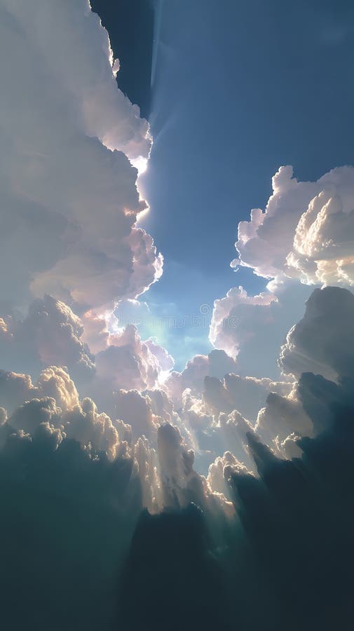 Towering Cumulus Clouds Fill the Sky, Illuminated by Diffuse Sunlight ...