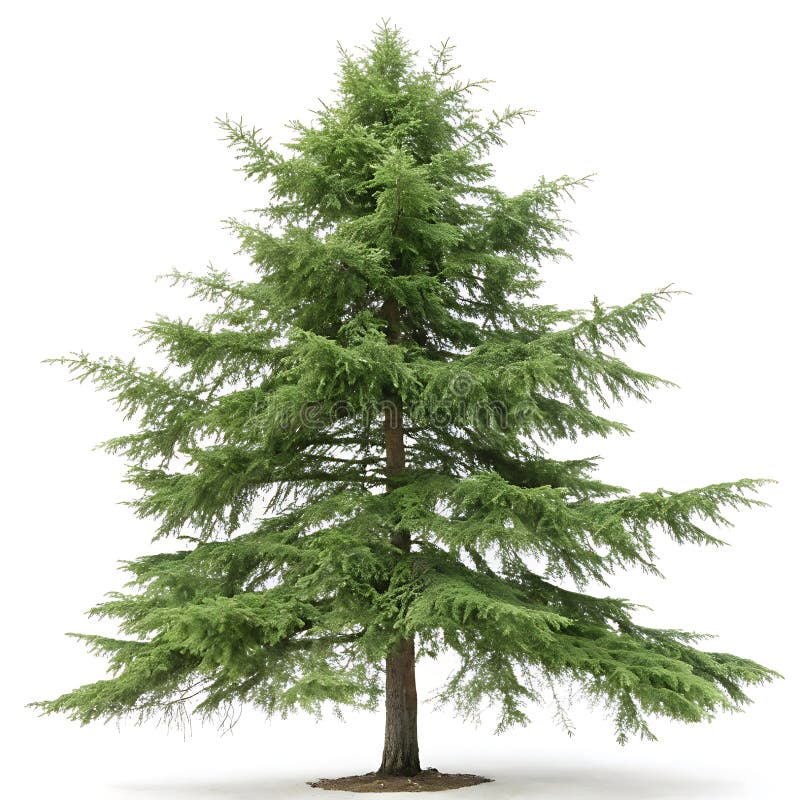 Towering Eastern Hemlock Tree with Vibrant Green Needles, Isolated on a Pure White Backdrop ...
