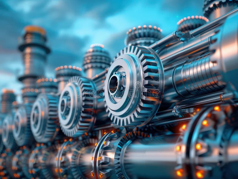 Precision Engineering Tower Edifice Constructed with Intricate Gears, a ...