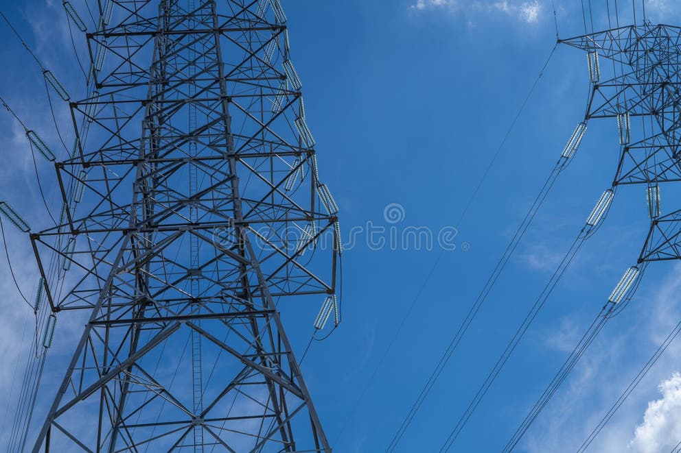 Towering Electrical Infrastructure Captures Raw Power Distribution ...