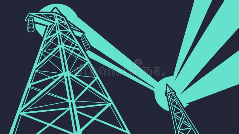 Towering Electrical Power Grid for Energy Transmission, Vector Design ...