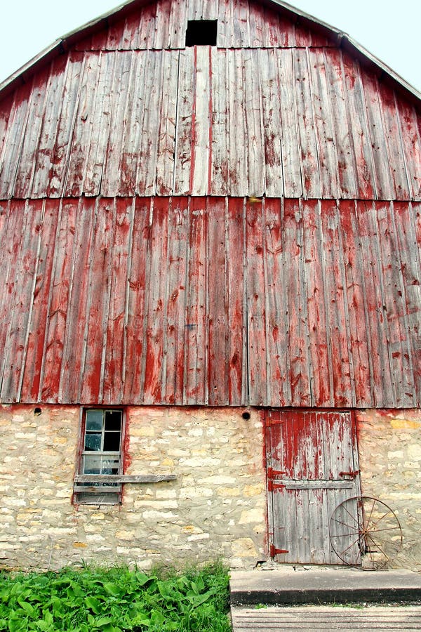 Towering Facade of a Historic Old German Style Bank Barn Stock Image ...