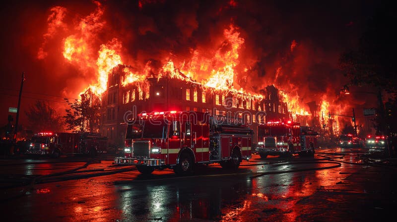 Towering Flames and Thick Smoke Consume Multiple Buildings while ...