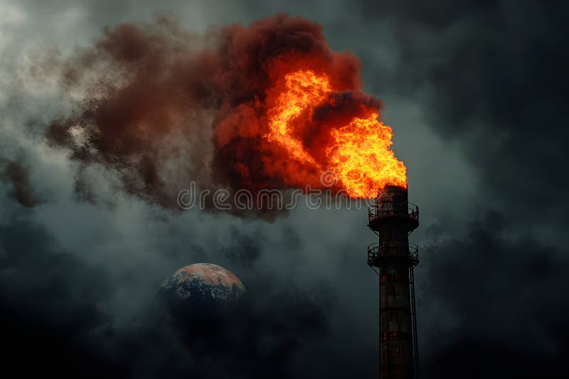 Gas Flare or Flare Stack As Gas Combustion Device at Petroleum Refinery ...