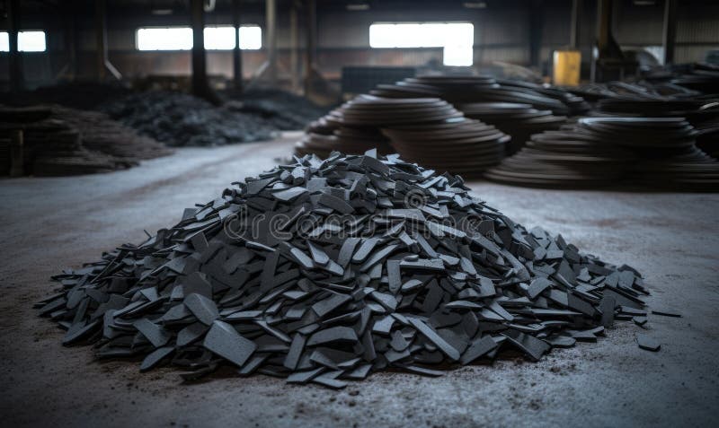 A Towering Heap of Metallic Objects in a Vast Warehouse Stock ...