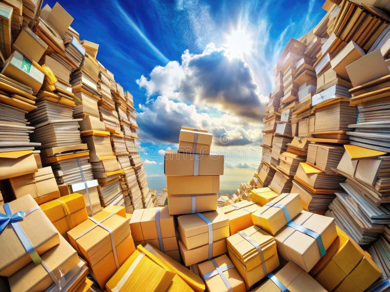 Stack of Postal Envelopes. 3D Illustration Stock Illustration ...