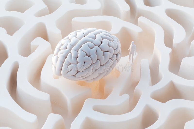 A Towering Maze Resembling a Human Brain Entangles a Small Figure ...