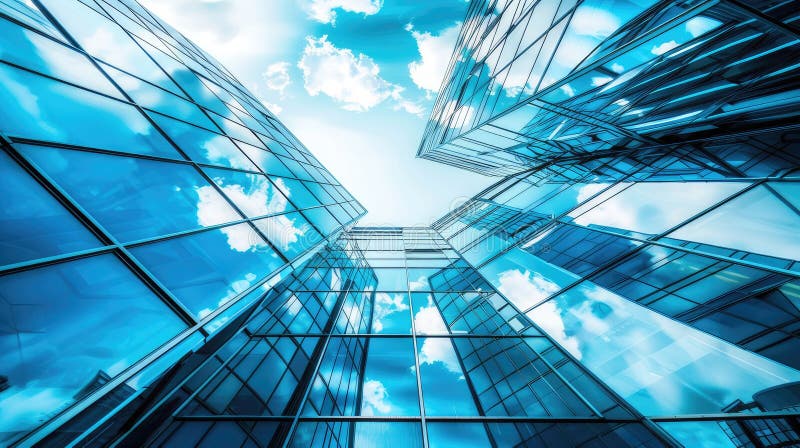 Towering Monolith of Glass and Light Stock Image - Image of grand, city ...