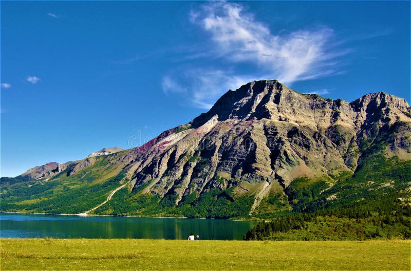Towering Mountain As High As the Sky Stock Image - Image of clouds ...