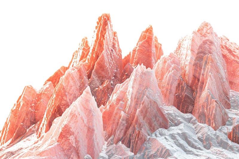 The Towering Peaks of a Pink Salt Mountain, Highlighted Against a White ...
