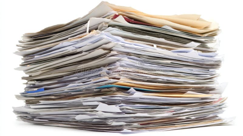 A Towering Pile of Assorted Papers, Including Documents and Forms, Lies ...
