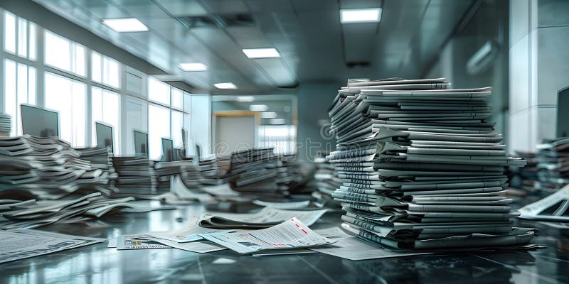 A Towering Pile of News: a Mountain of Paper in a Library Stock ...