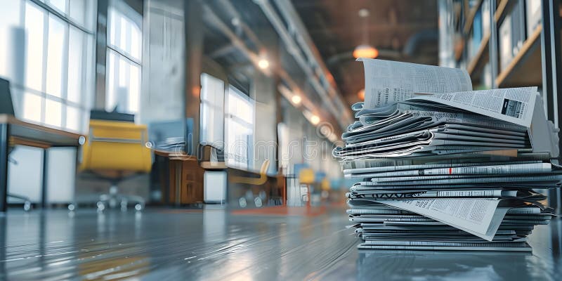 A Towering Pile of News: a Mountain of Paper in a Library Stock ...