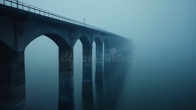 The Towering Pillars of the Bridge Fade into the Foggy Void ...