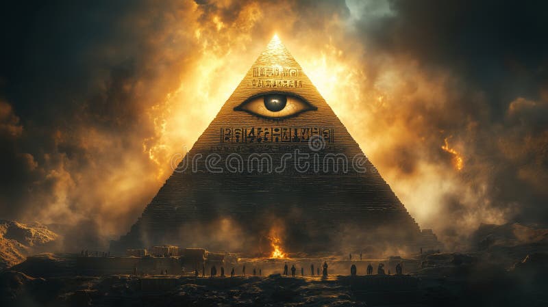 Ancient Pyramid Shrouded in Mystery and Fire, Illuminated by a Surreal ...