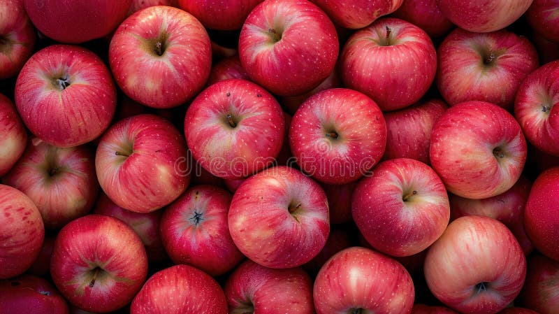 Towering Ruby Apples: a Bountiful Stack Stock Photo - Image of crop ...