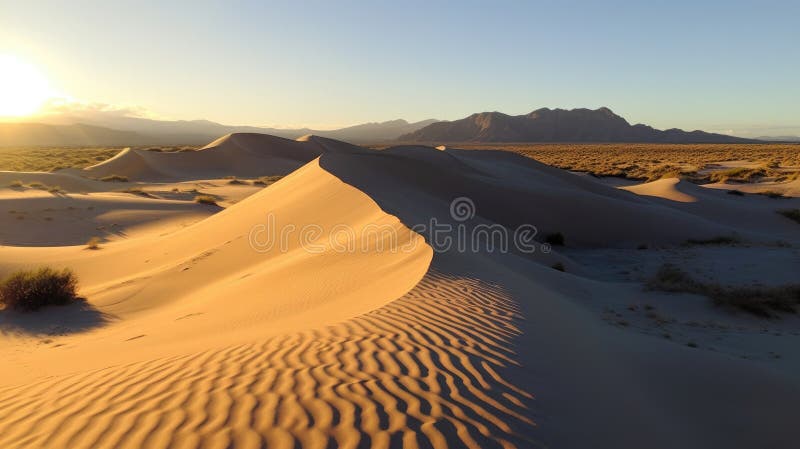 Towering Sand Dunes Changing Colors with the Shifting Sunlight ...