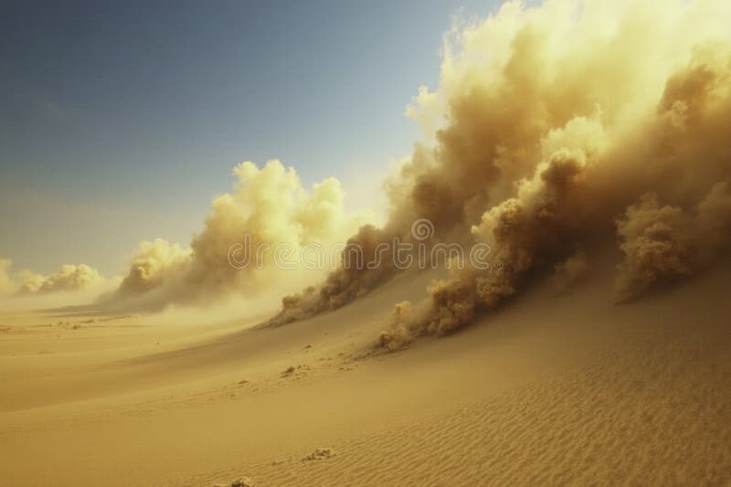 Towering Sand Dunes Engulfed in Swirling Vortex, Sandstorm, Wind, Stock ...