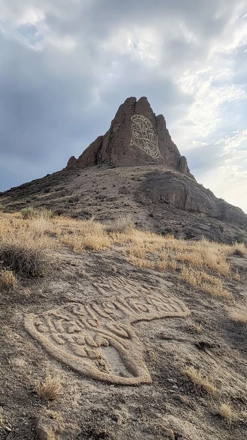 A Towering Sandstone Peak Wallpaper for Smartphone Stock Illustration ...