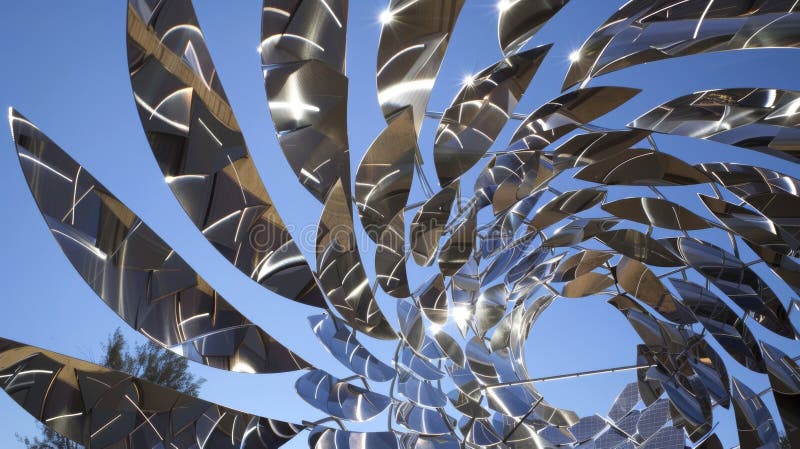 A Towering Sculpture Comprised of Overlapping Solar Panels Creating a ...