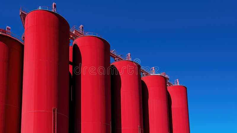 Towering silo stock illustration. Illustration of painted - 368991417