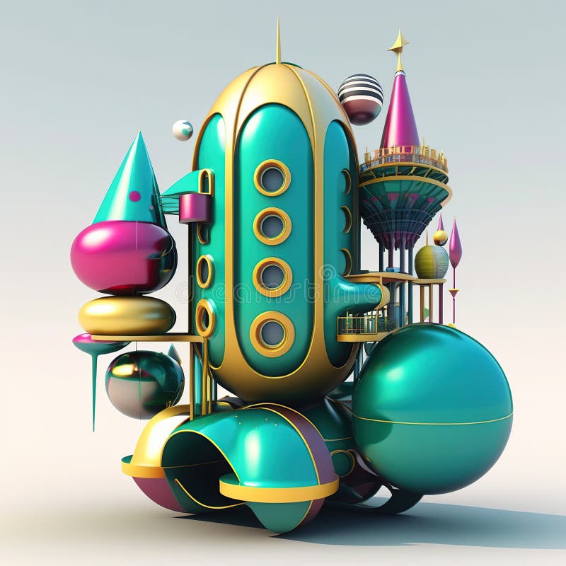 Towering Skyscraper with a Bulbous. Generative Ai Stock Illustration ...