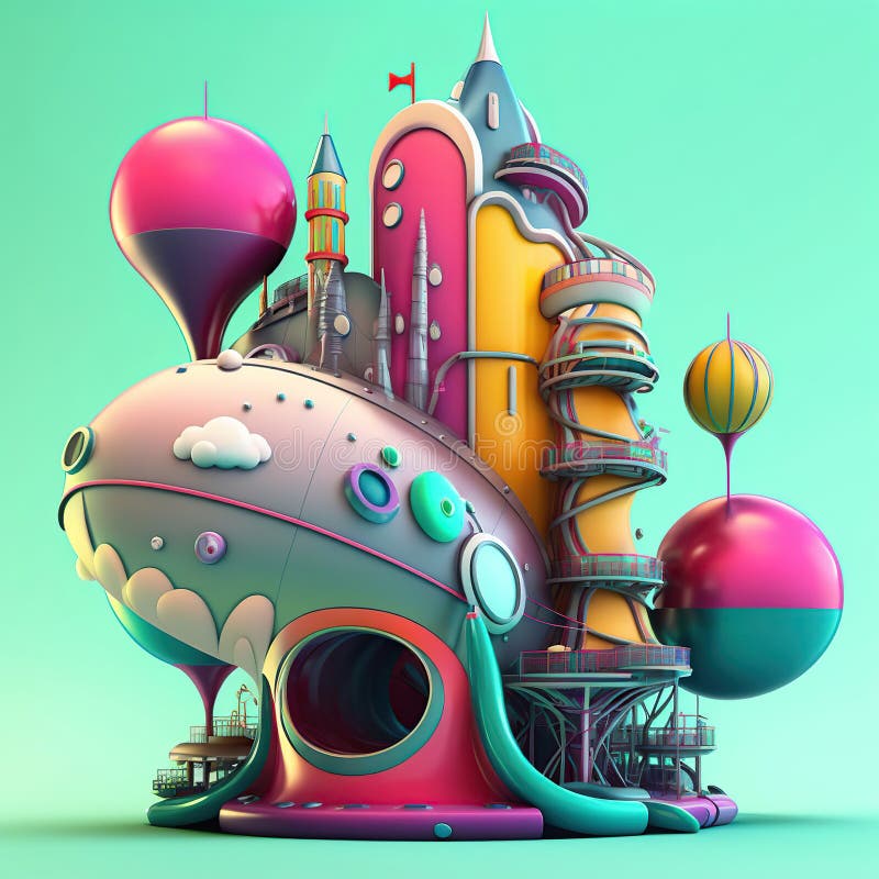 Towering Skyscraper with a Bulbous. Generative Ai Stock Illustration ...