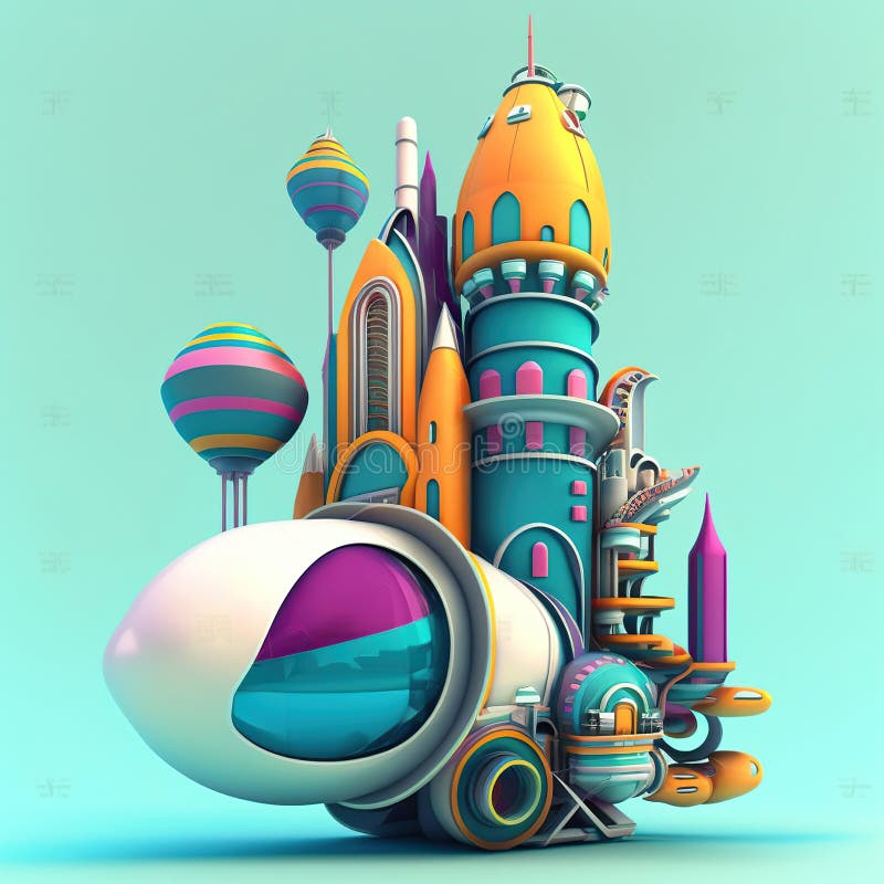 Towering Skyscraper with a Bulbous. Generative Ai Stock Illustration ...