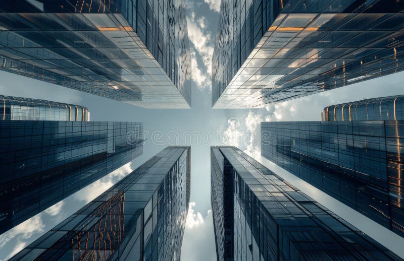 Towering Skyscraper Covered in Windows Stock Photo - Image of ...