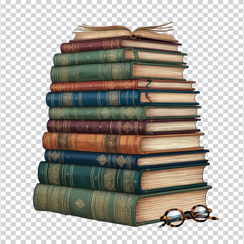 A Towering Stack of Antique Books, Perfect for a Study or Library Stock ...