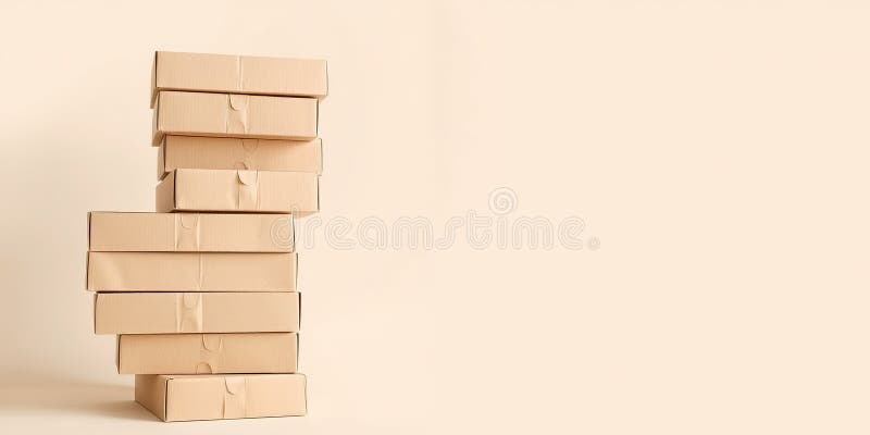 A Towering Stack of Recycled Cardboard Boxes Sustainable Packaging ...