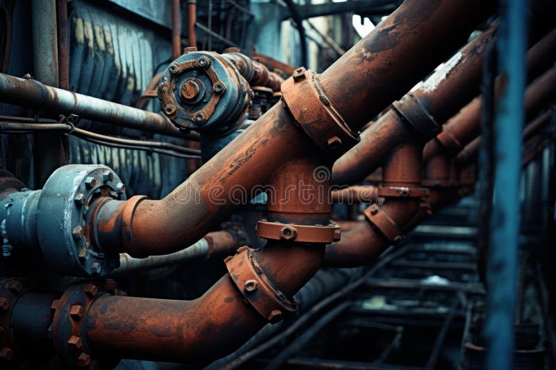 Towering Stack of Rusty Orange Pipes. Generate Ai Stock Image - Image ...