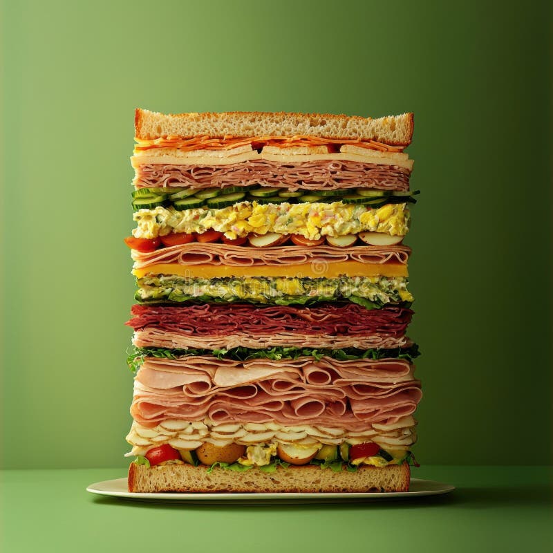 Deliciously Stacked Sandwiches Featuring Vibrant Layers and Various ...