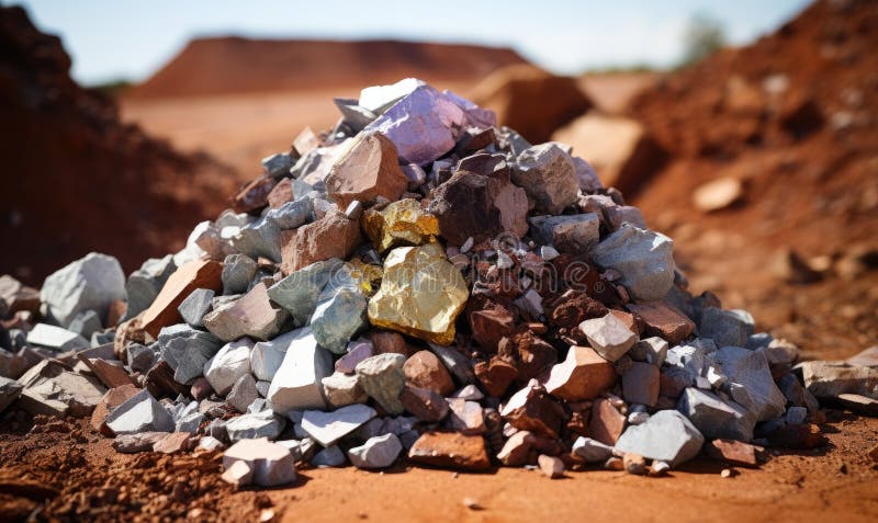 A Towering Stack of Stones Overlooking a Vast, Earthy Terrain Stock ...