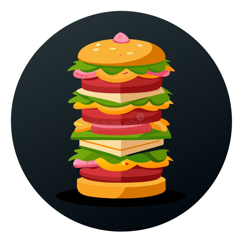 A Towering Stack of Various Deli Sandwiches with an Assortment of Meats ...