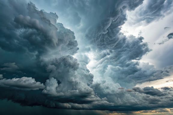 Towering Storm Clouds Fill the Sky, Foreboding a Powerful Weather Event ...