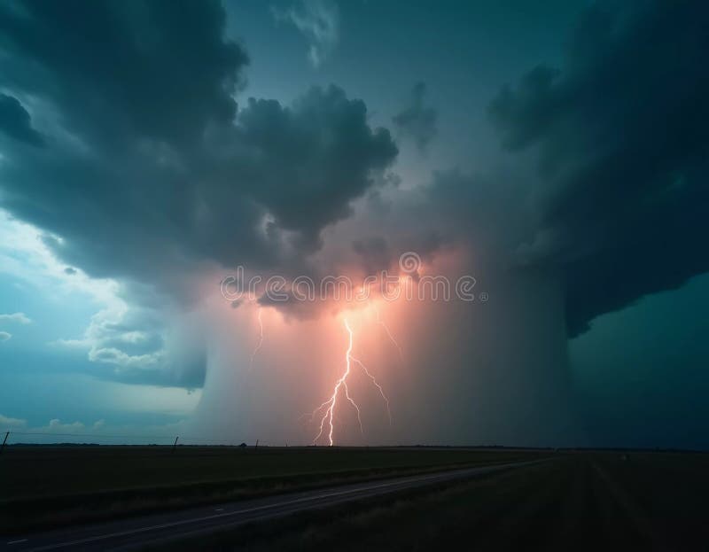 A Towering Storm Clouds Surge Overhead, Crackling with Electricity As ...