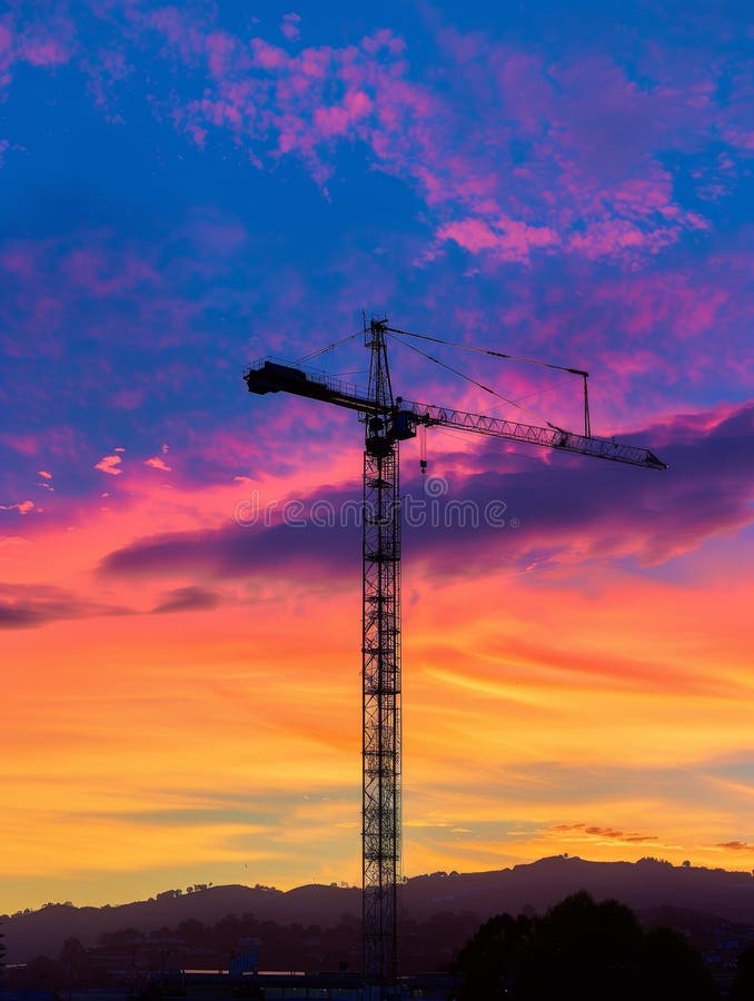 The Towering Structure of a Construction Crane Stands Out Against the ...