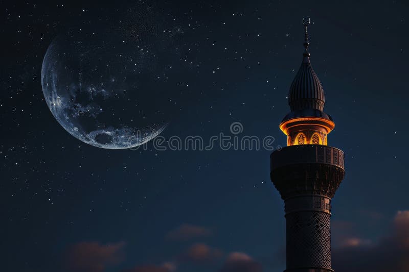 A Towering Structure with an Illuminated Beacon at Its Peak, Standing ...