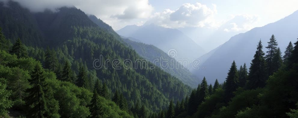 Towering Trees Engulf the Mountain S Upper Slopes, Forests, Tree Growth ...